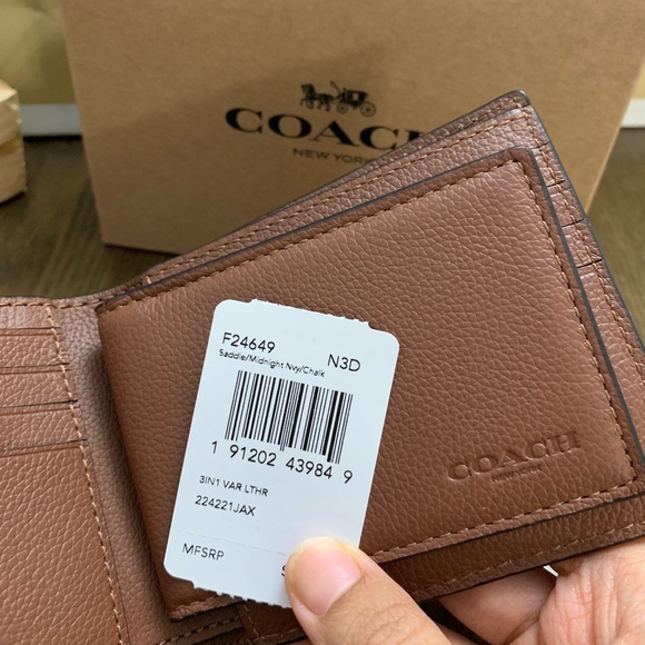Coach | Bags | Coach Men 3in Wallet W Varsity Stripe | Poshmark